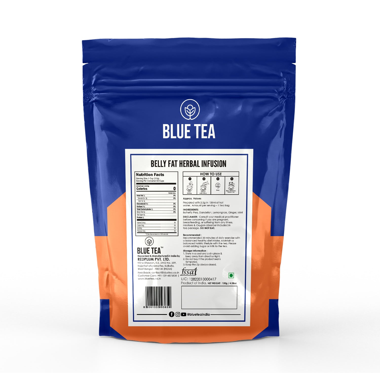 Belly Fat Monthly Pack - 120 Tea Bags – Blue Tea | Health in Every Sip ...