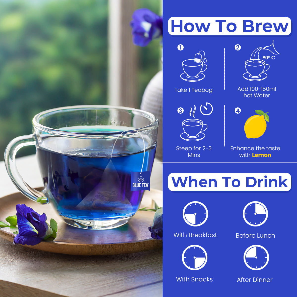 Butterfly Pea Flower Herbal Infusion - 200 Teabags – Blue Tea | Health ...