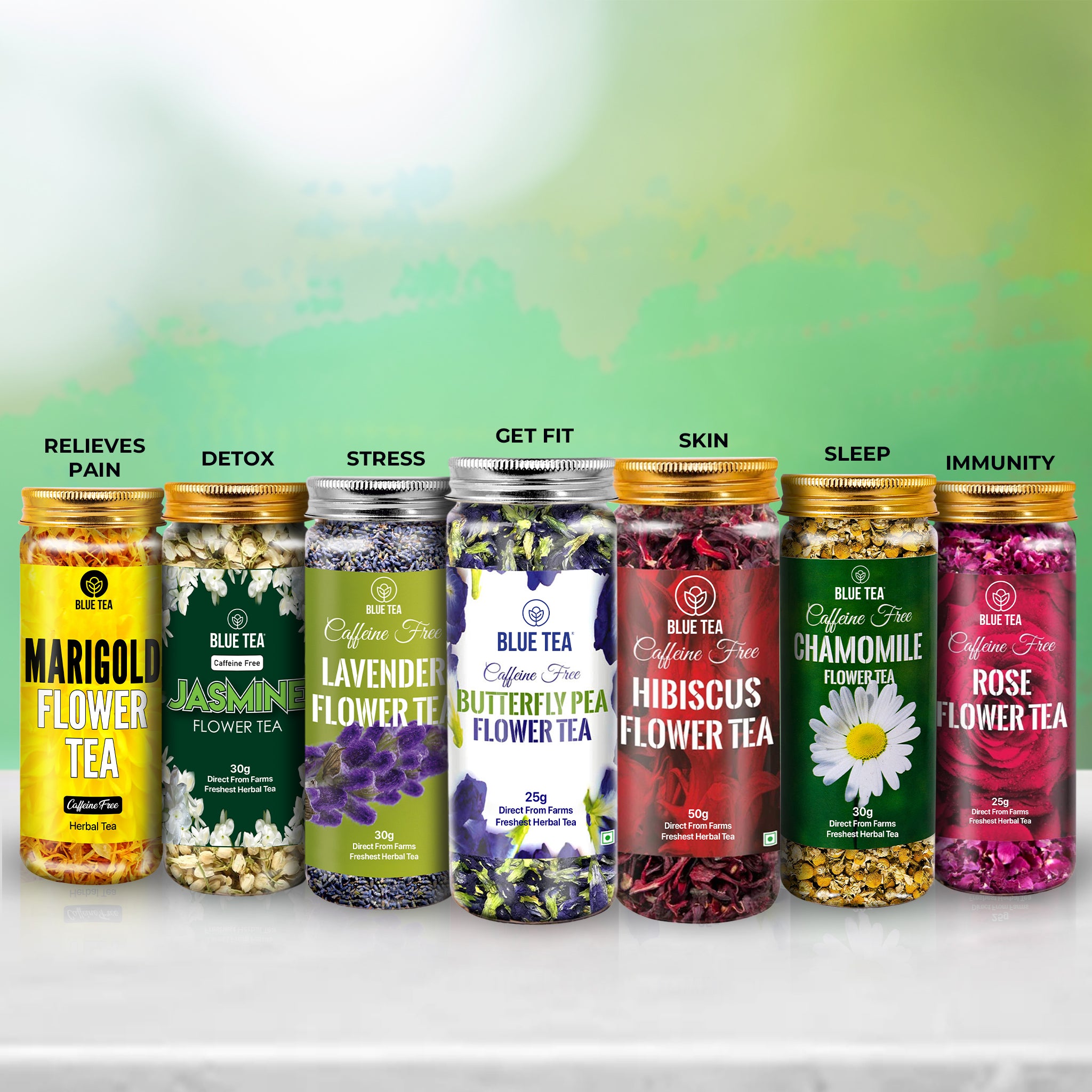 Flower Herbal Infusion - Pack Of 7 – Blue Tea | Health in Every Sip ...